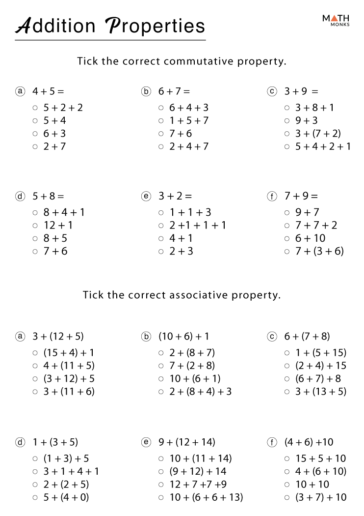 Properties Of Addition Worksheets With Answer Key Worksheets Library Properties Of Addition Worksheets With Answer Key Worksheets Library