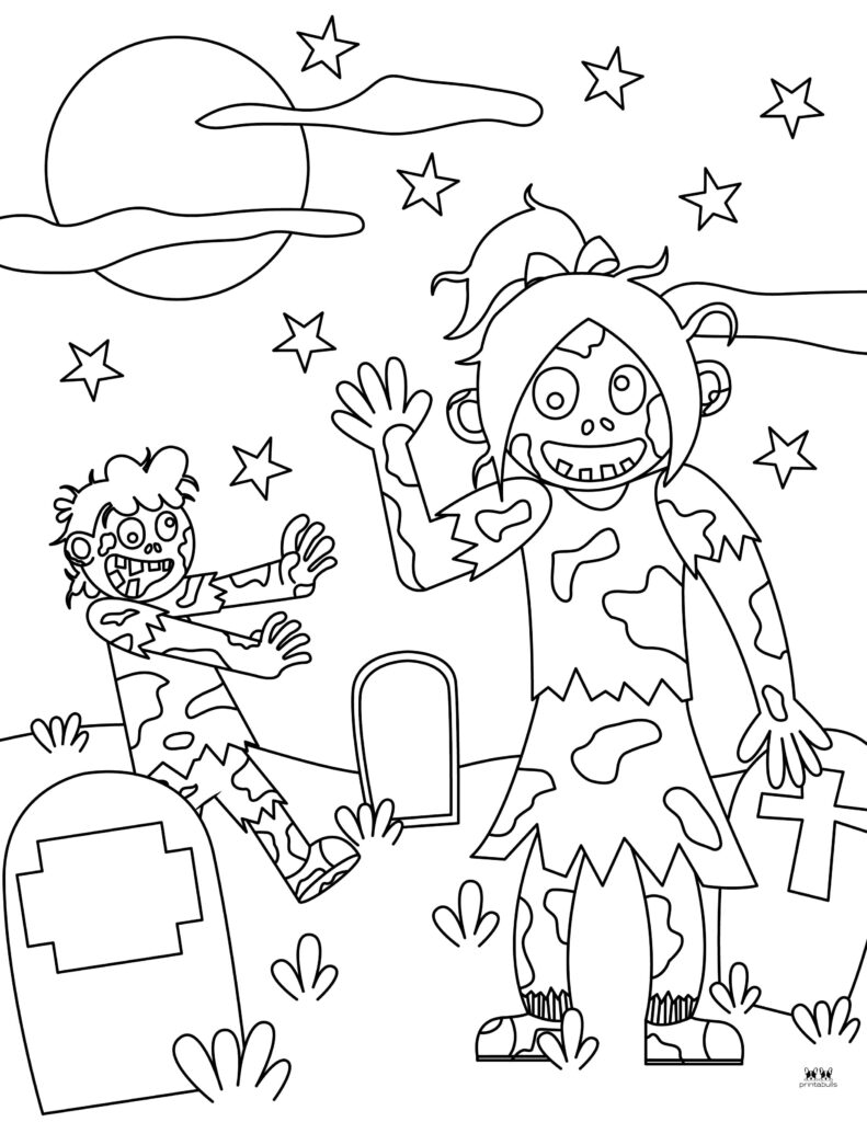 Zombie Coloring Pages - 25 FREE Pages | Printabulls - Worksheets Library