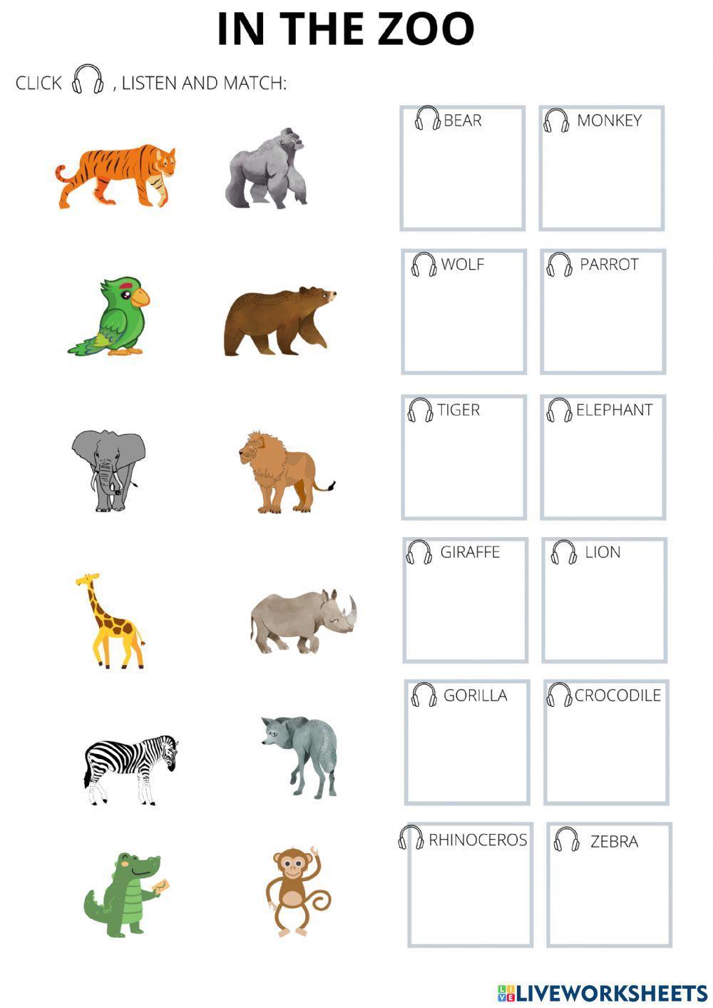 Where Do The Animals Live Printable Worksheet
